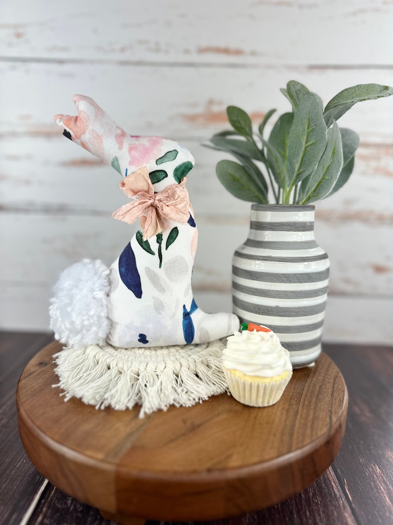 Spring Fabric Bunny / Pastel Floral Fabric /stuffed Rabbit / - Etsy