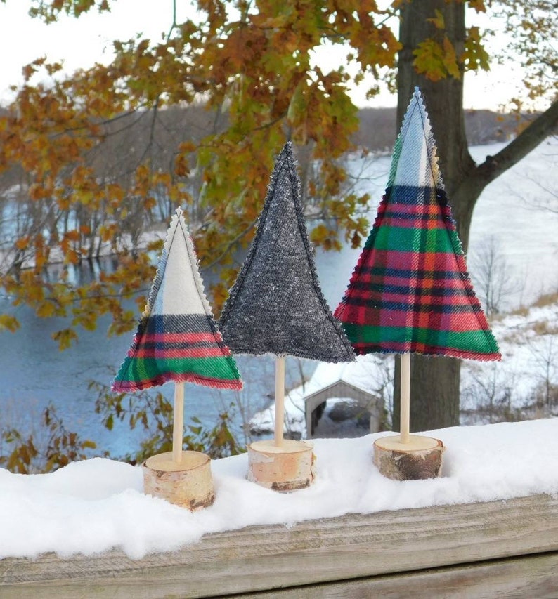 Black Flannel Rustic Trees Rustic Buffalo Plaid Tree | Etsy