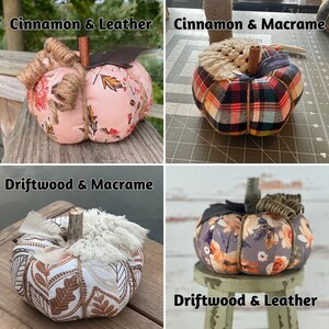 Orange Fabric Pumpkin Floral Stuffed Fall Home Decor Thanksgiving ...