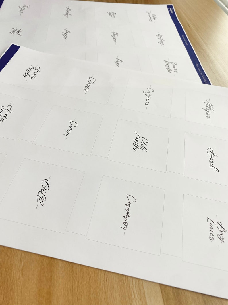 Waterproof Spice Labels: Modern Calligraphy, Kitchen Organization - Etsy