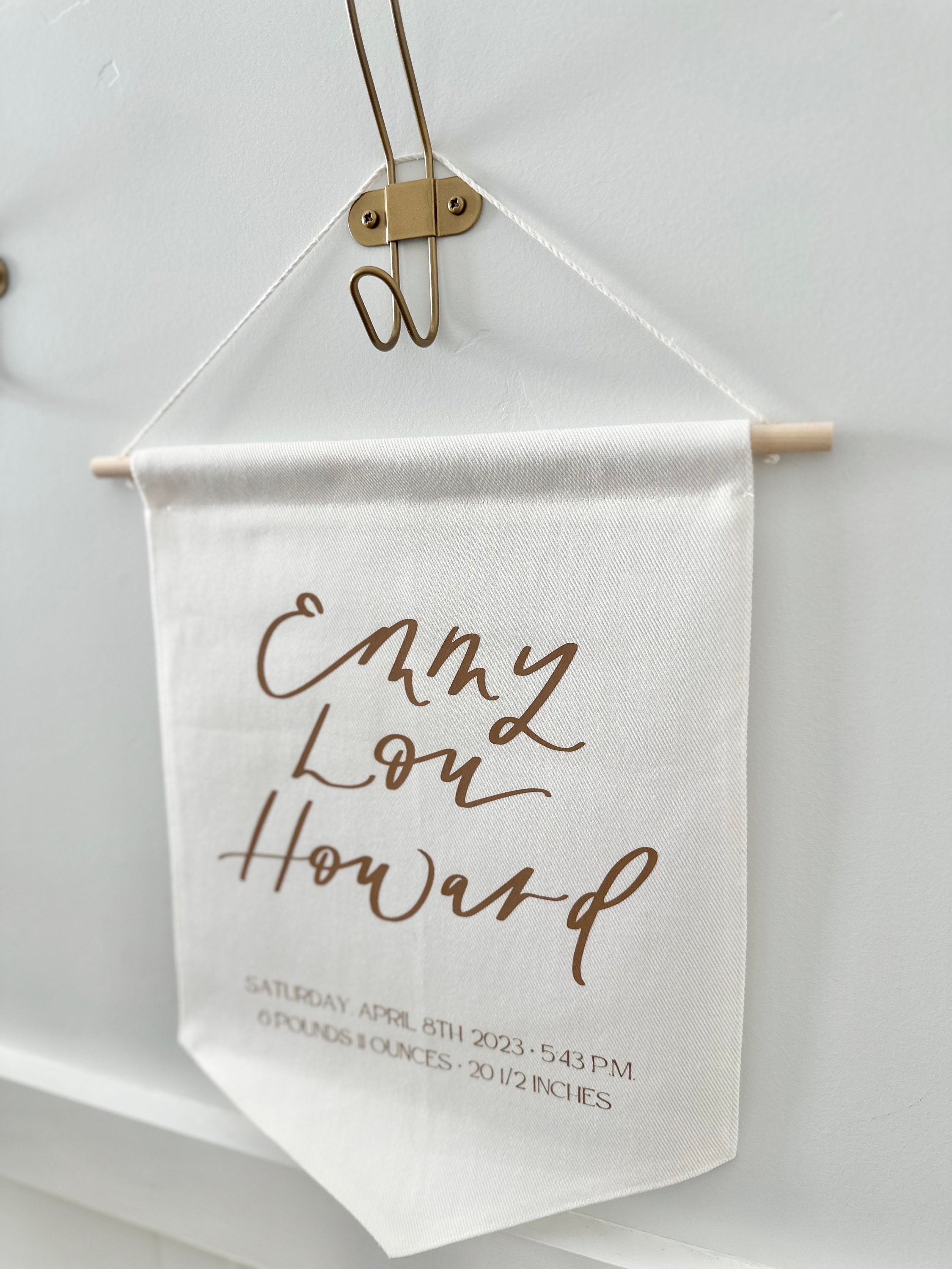 Custom Birth Announcement Wall Hanging, Wall Hanging, Fabric Banner ...