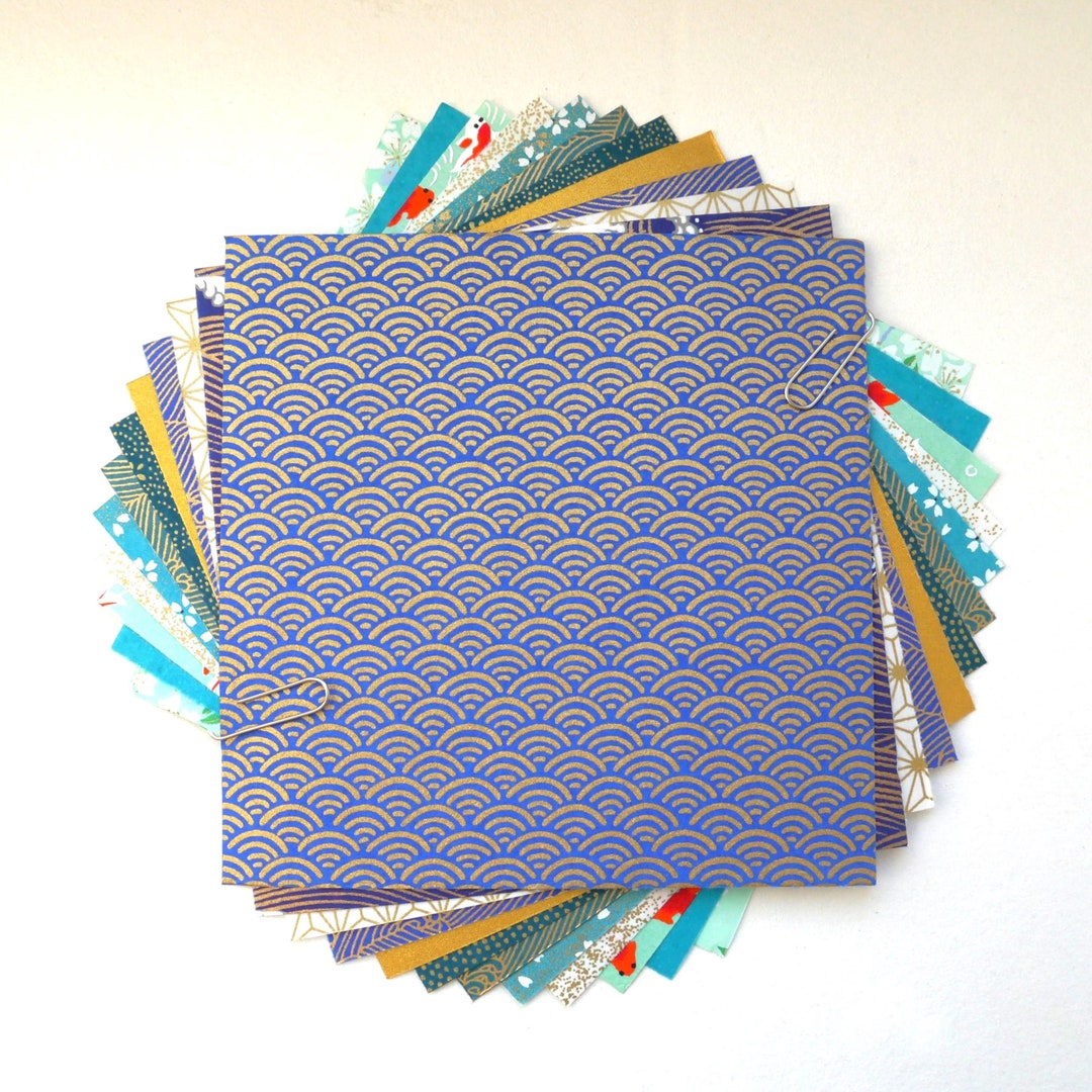 Set of 12 Sheets of Traditional Japanese Washi Chiyogami Origami ...