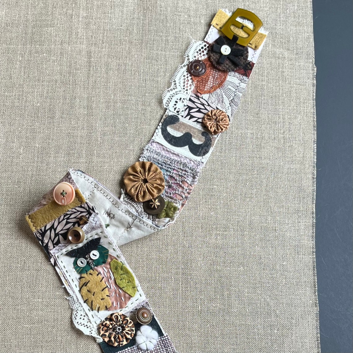 Snippet Roll Wall Decor Sweet Owl #4 Junk Journal Fabric Hanging - Etsy