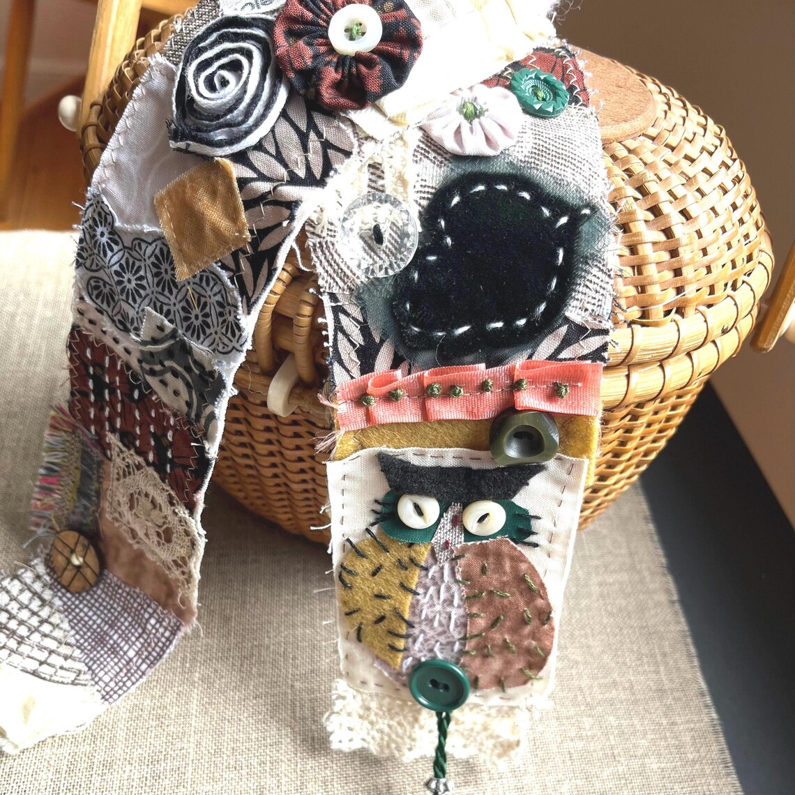 Snippet Wall Hanging Sweet Owl #3 Wall Decor Junk Journal Handmade ...