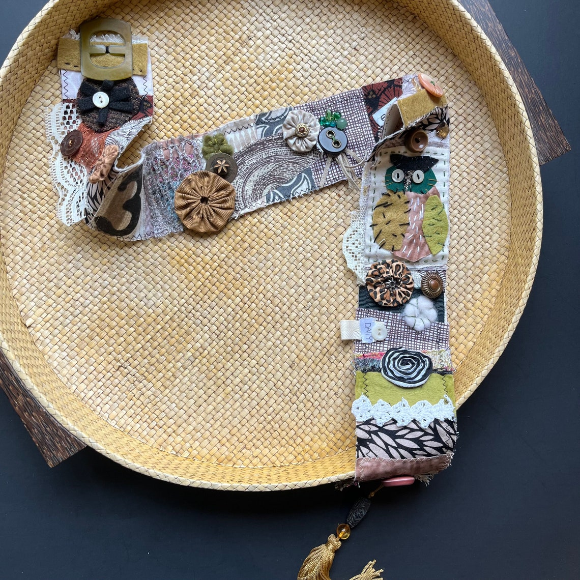 Snippet Roll Wall Decor Sweet Owl #4 Junk Journal Fabric Hanging - Etsy