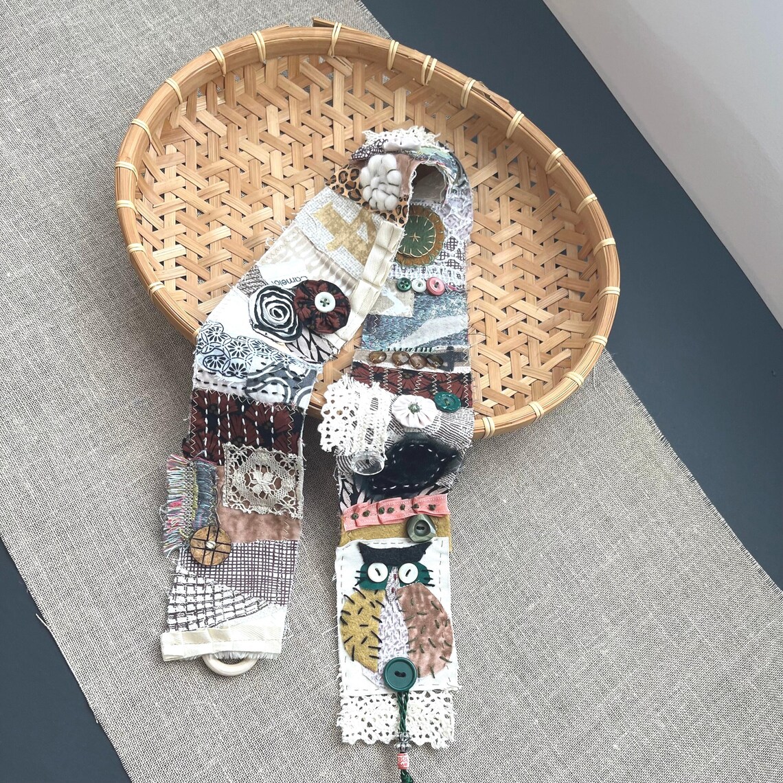 Snippet Wall Hanging Sweet Owl #3 Wall Decor Junk Journal Handmade ...