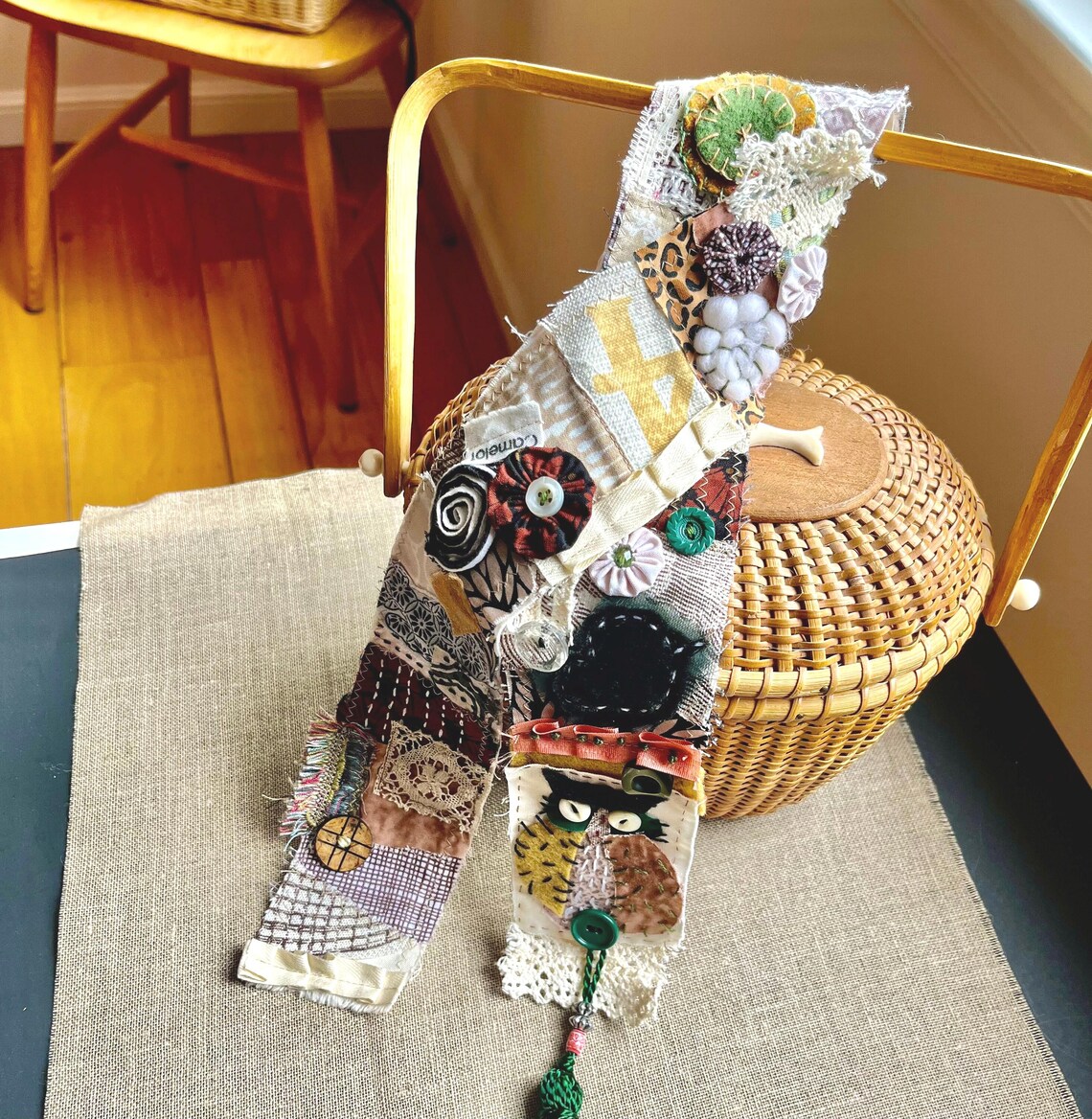 Snippet Wall Hanging Sweet Owl #3 Wall Decor Junk Journal Handmade ...