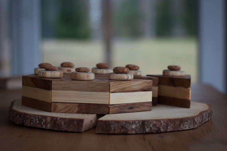 Wooden Cake - Oak Wood, Birch Wood. - Etsy