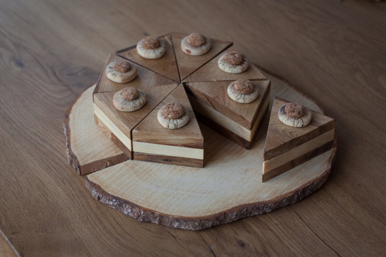 Wooden Cake - Oak Wood, Birch Wood. - Etsy