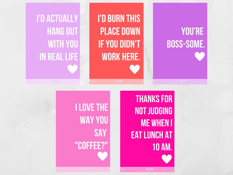 Valentines Day Cards for Coworkers Holiday Gift Tags Printable Gift ...