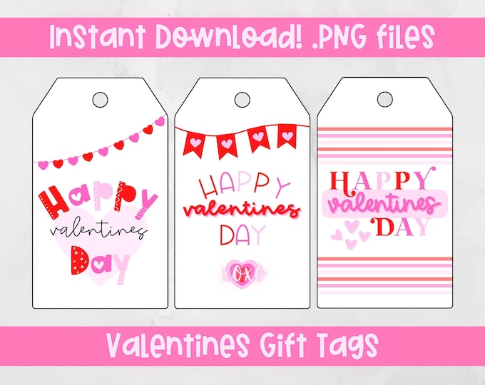 Valentines Day Gift Tags Holiday Gift Tags Printable Gift Tags Gift ...