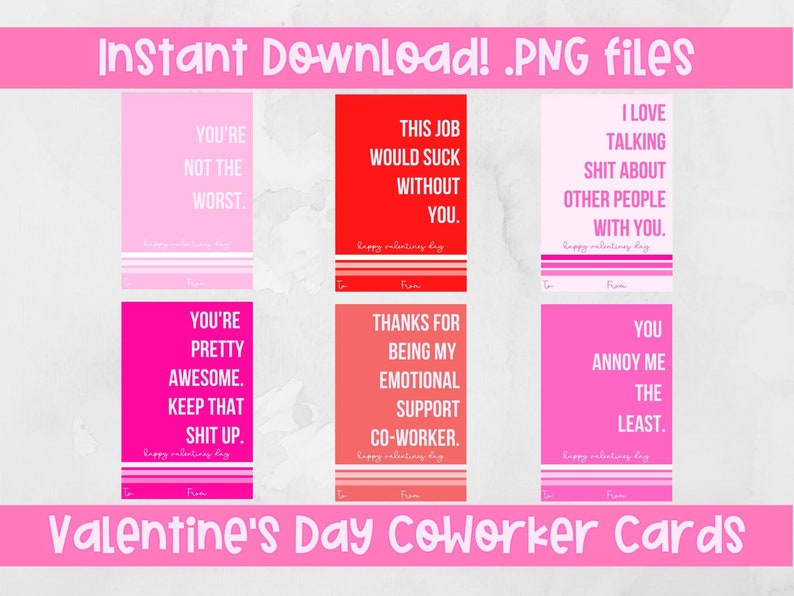 Valentines Day Cards for Coworkers Holiday Gift Tags Printable Gift ...