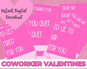 Set of Valentines Day Cards for Team, Valentines Day Cards for Coworker ...