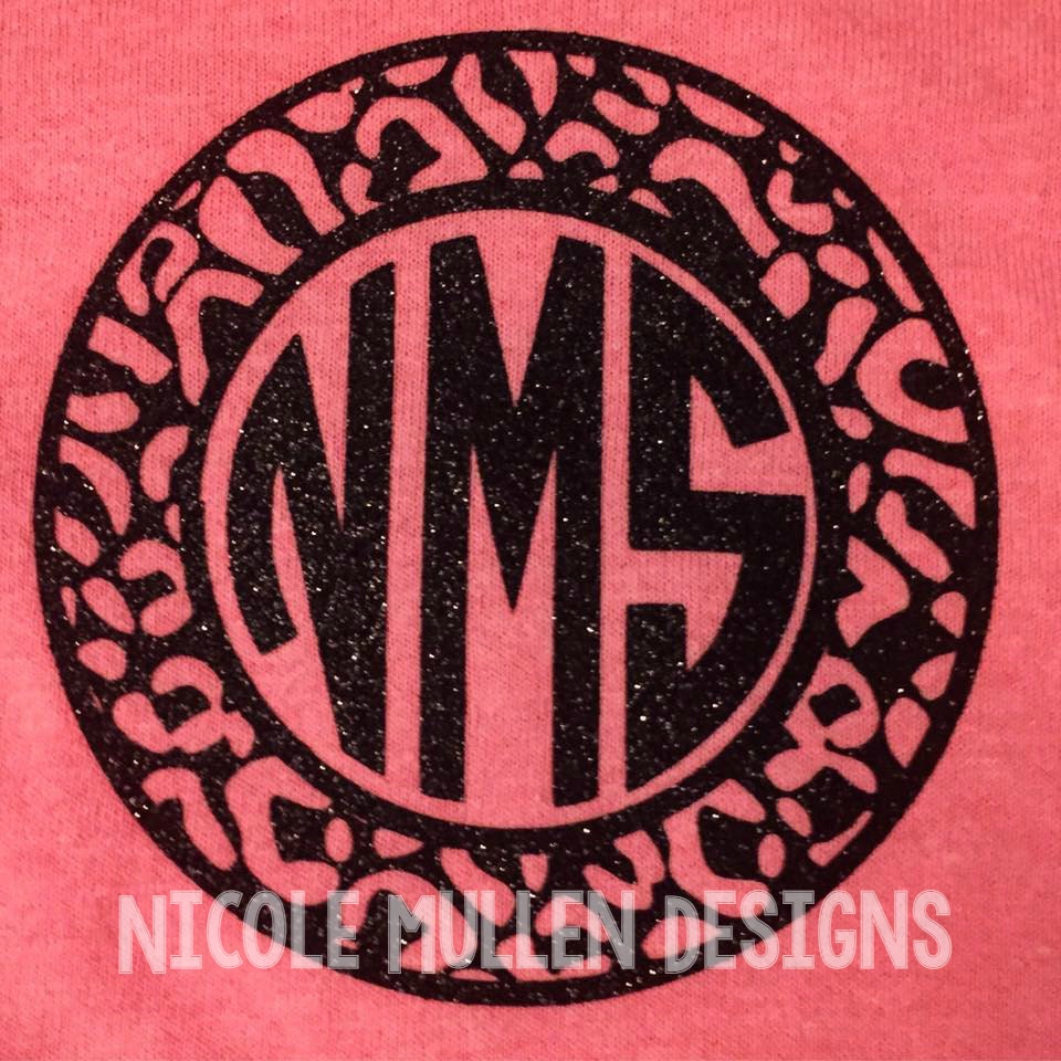 Leopard Circle Monogram Frame SVG Monogram Border SVG Leopard SVG Just ...