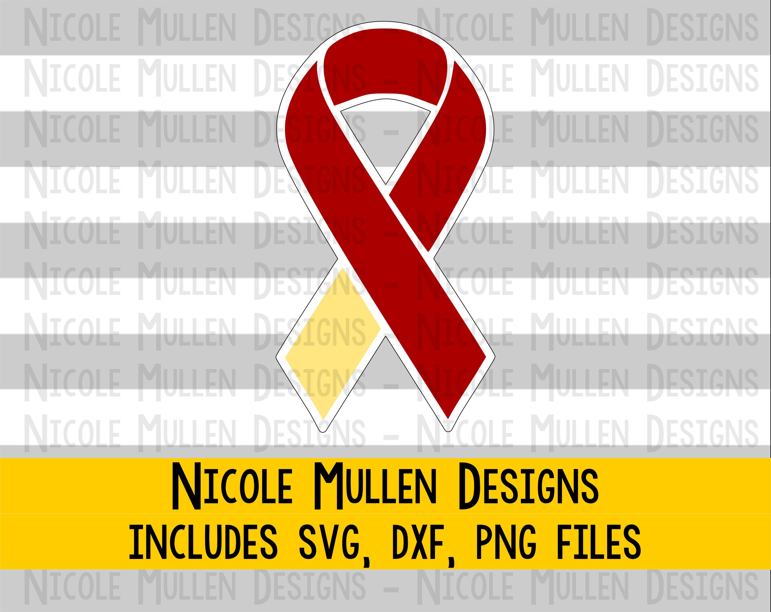 Two Colored Awareness Ribbon SVG DXF PNG Cancer Awareness Design ...