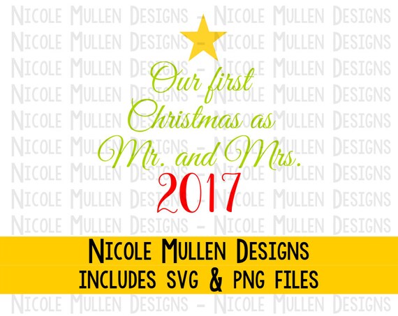 Our First Christmas as Mr. & Mrs. Tree SVG Just Married - Etsy