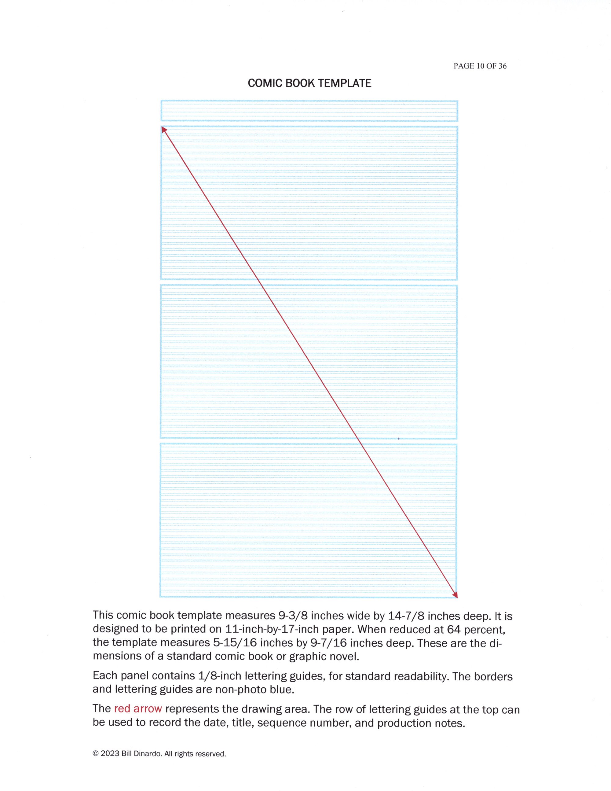 1/8-inch Lettering Guide Comic Book Template Pdf Download ...