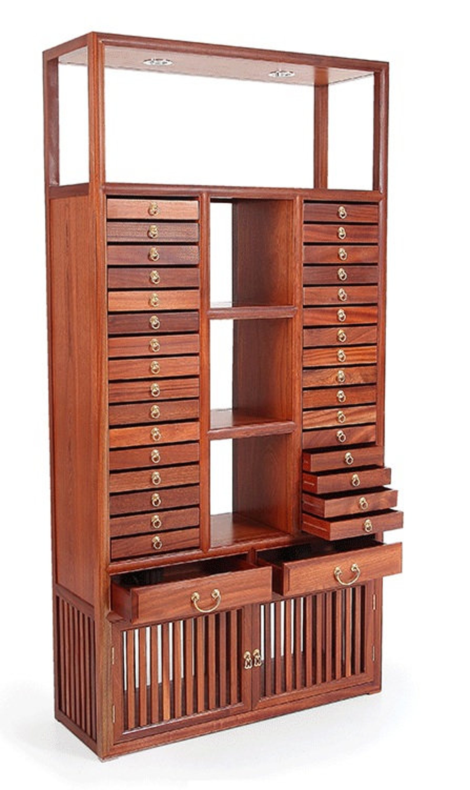 Tea Storage Cabinet With Backlight and Shelves - A Wardrobe Unit for ...