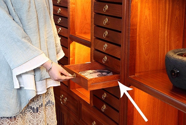 Tea Storage Cabinet With Backlight and Shelves A Wardrobe - Etsy