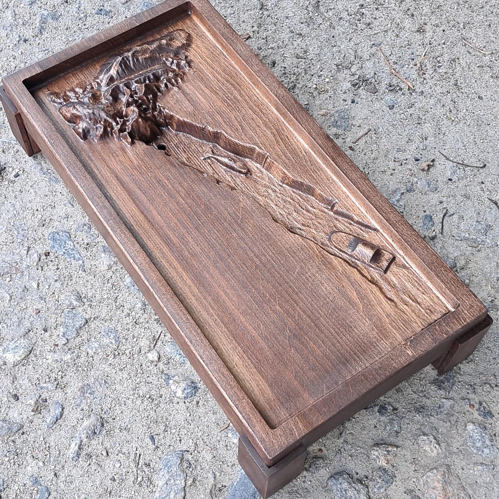 Mini Table for Tea Ceremony With Drain 40x20cm. Wood Carvin. Small ...