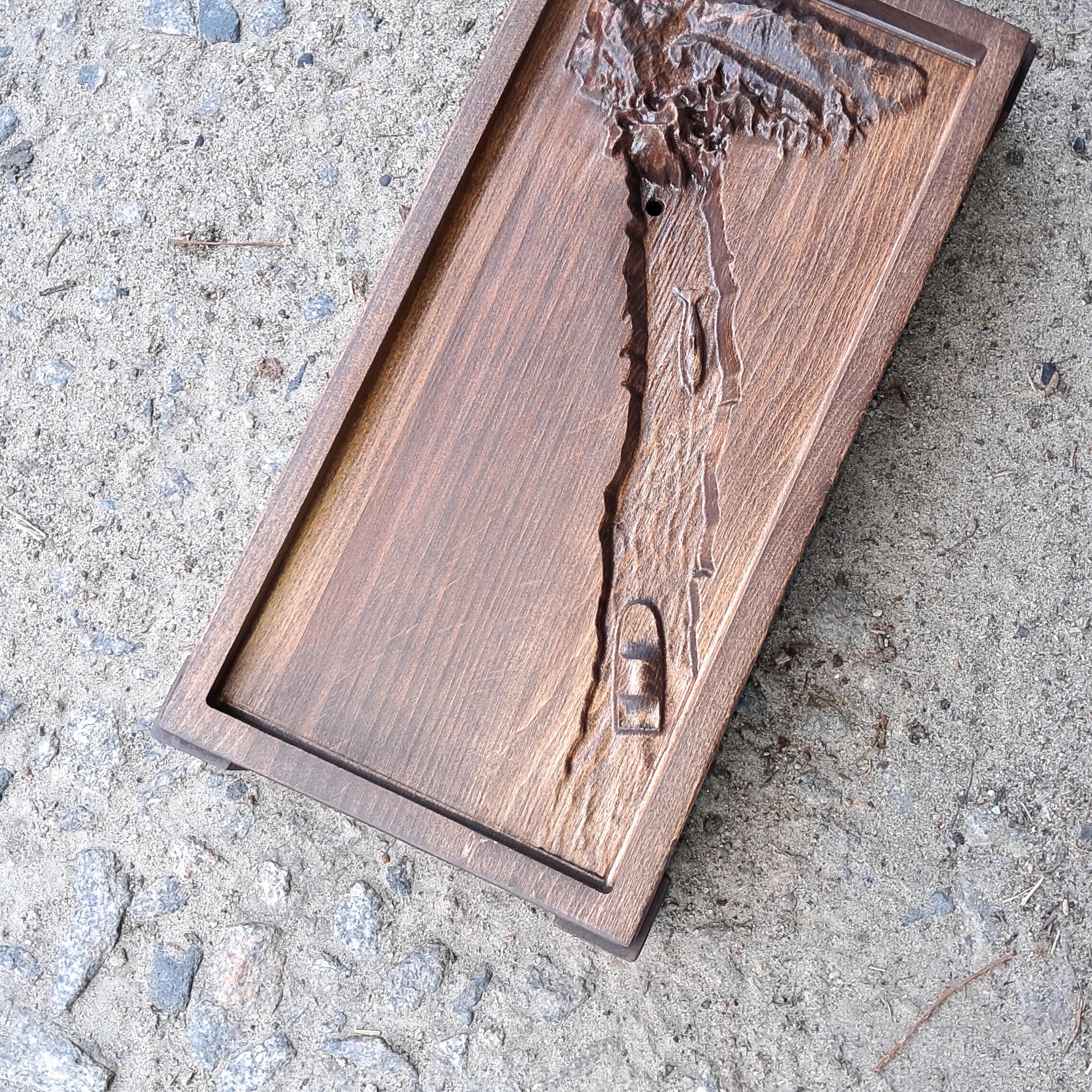Mini Table for Tea Ceremony With Drain 40x20cm. Wood Carvin. Small ...
