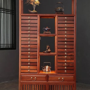 Tea Storage Cabinet With Backlight and Shelves - A Wardrobe Unit for ...