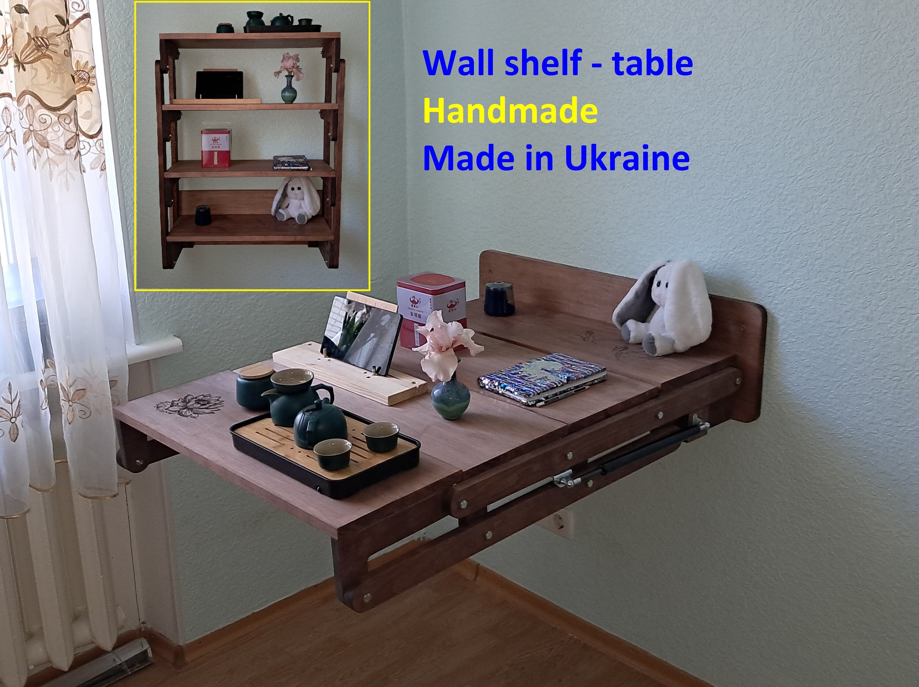 Wall Mounted Table Rack, Wall Shelf Made of Wood, Wall Showcase - Etsy