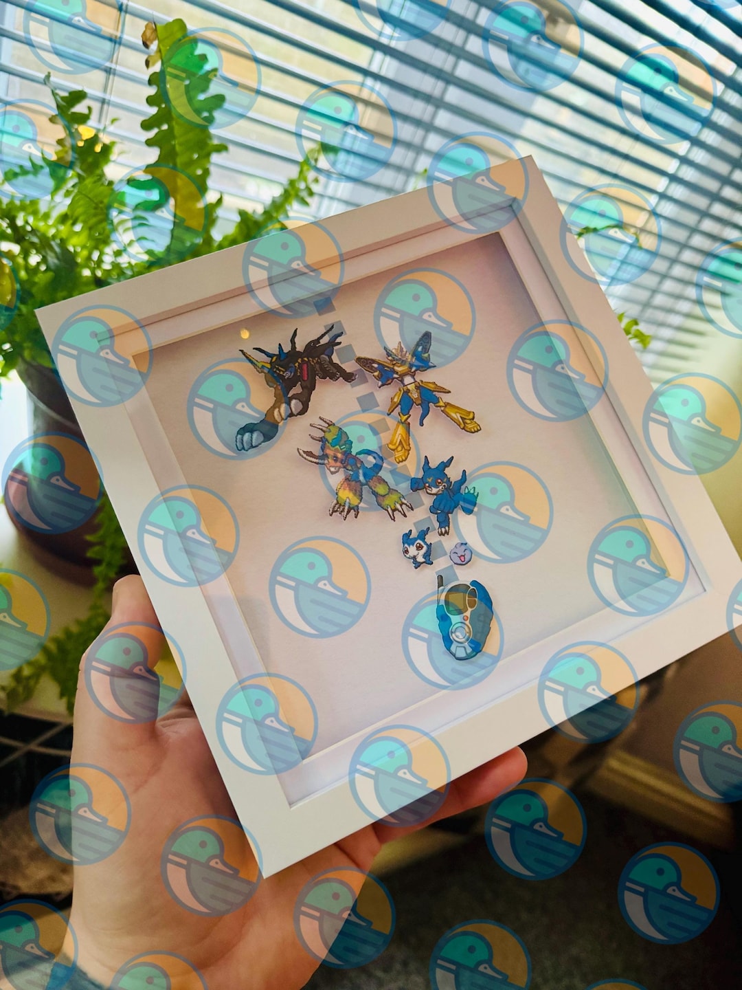 Digidestined (D3) - Digivice/digimon Framed 3D Paper Art Shadow Box ...