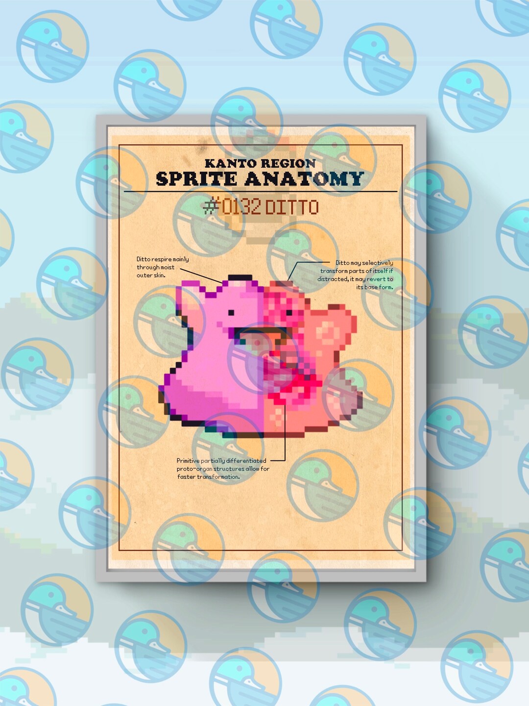 DITTO ANATOMY A5 half Letter/a4 letter Art Print Pixel Art - Etsy