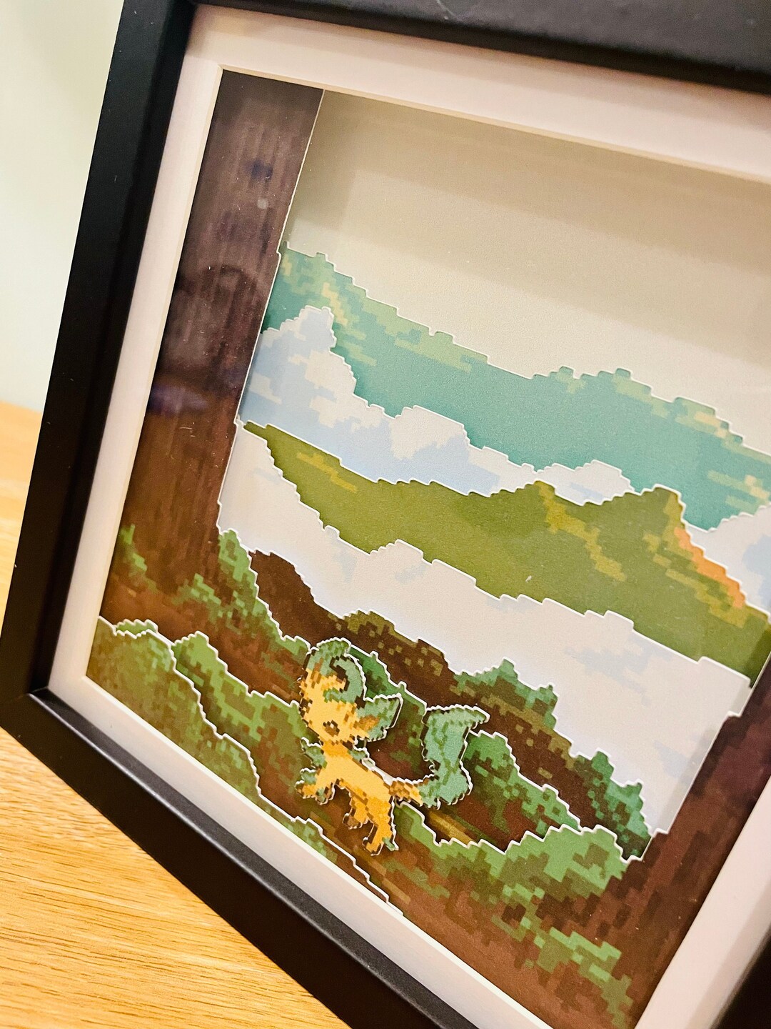 WILD LEAFEON APPEARED Pokemon Framed 3D Paper Art Shadow Box - Etsy UK