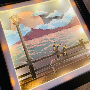 WILD UMBREON APPEARED Pokemon Framed 3D Paper Art Shadow Box - Etsy