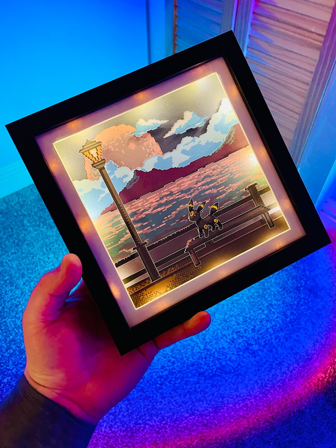 WILD UMBREON APPEARED Pokemon Framed 3D Paper Art Shadow Box - Etsy