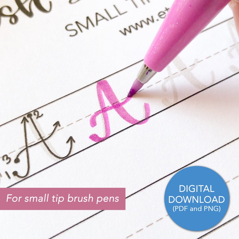 Complete Set of Brush Lettering Practice Sheets for Beginners | Easy ...