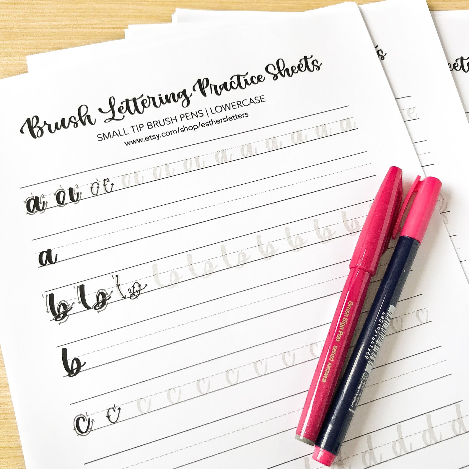 Complete Set of Brush Lettering Practice Sheets for Beginners | Etsy