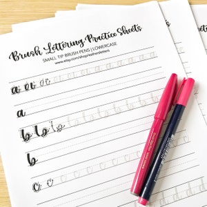 Complete Set of Brush Lettering Practice Sheets for Beginners | Easy ...