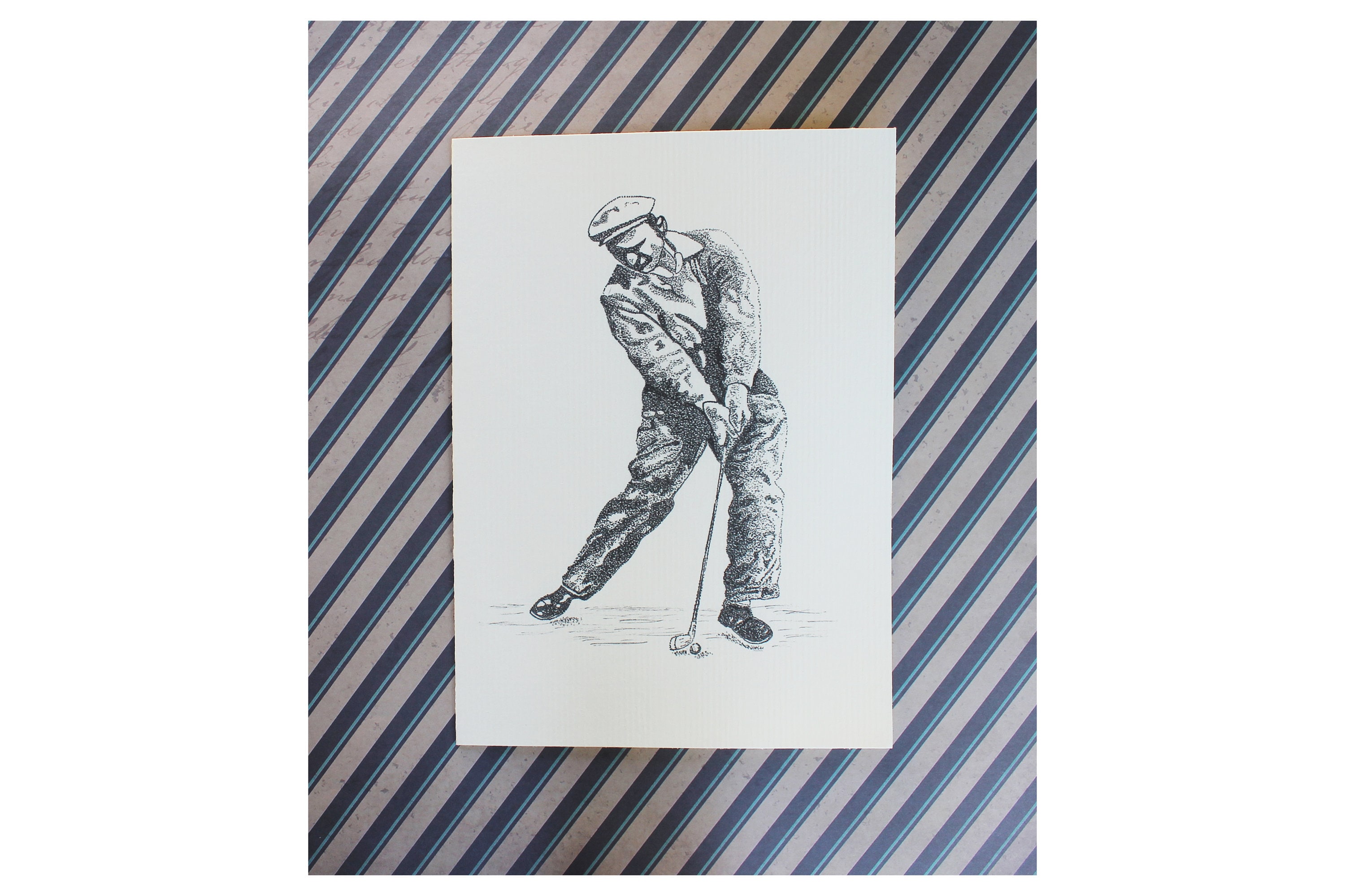Vintage Golfer Blank Inside Card/golf Card/golfer/sport Card/golfing ...