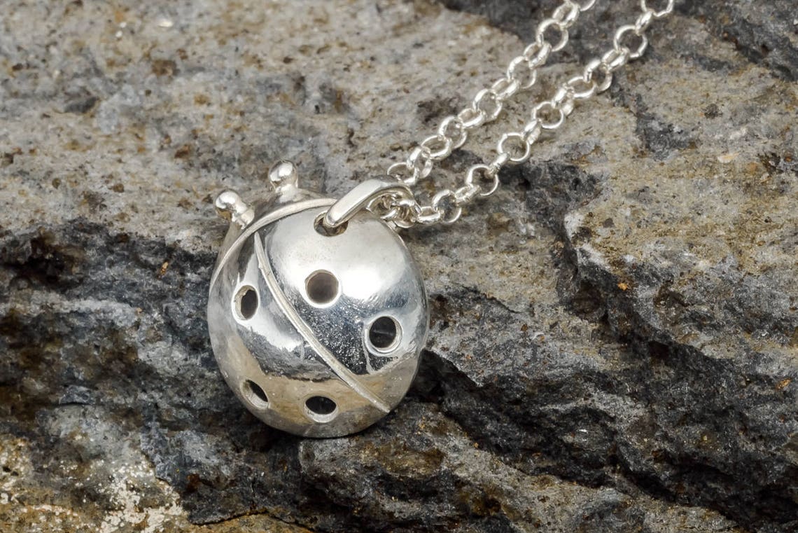 Ladybug Necklace Unique Silver Necklace Ladybug Jewelry - Etsy