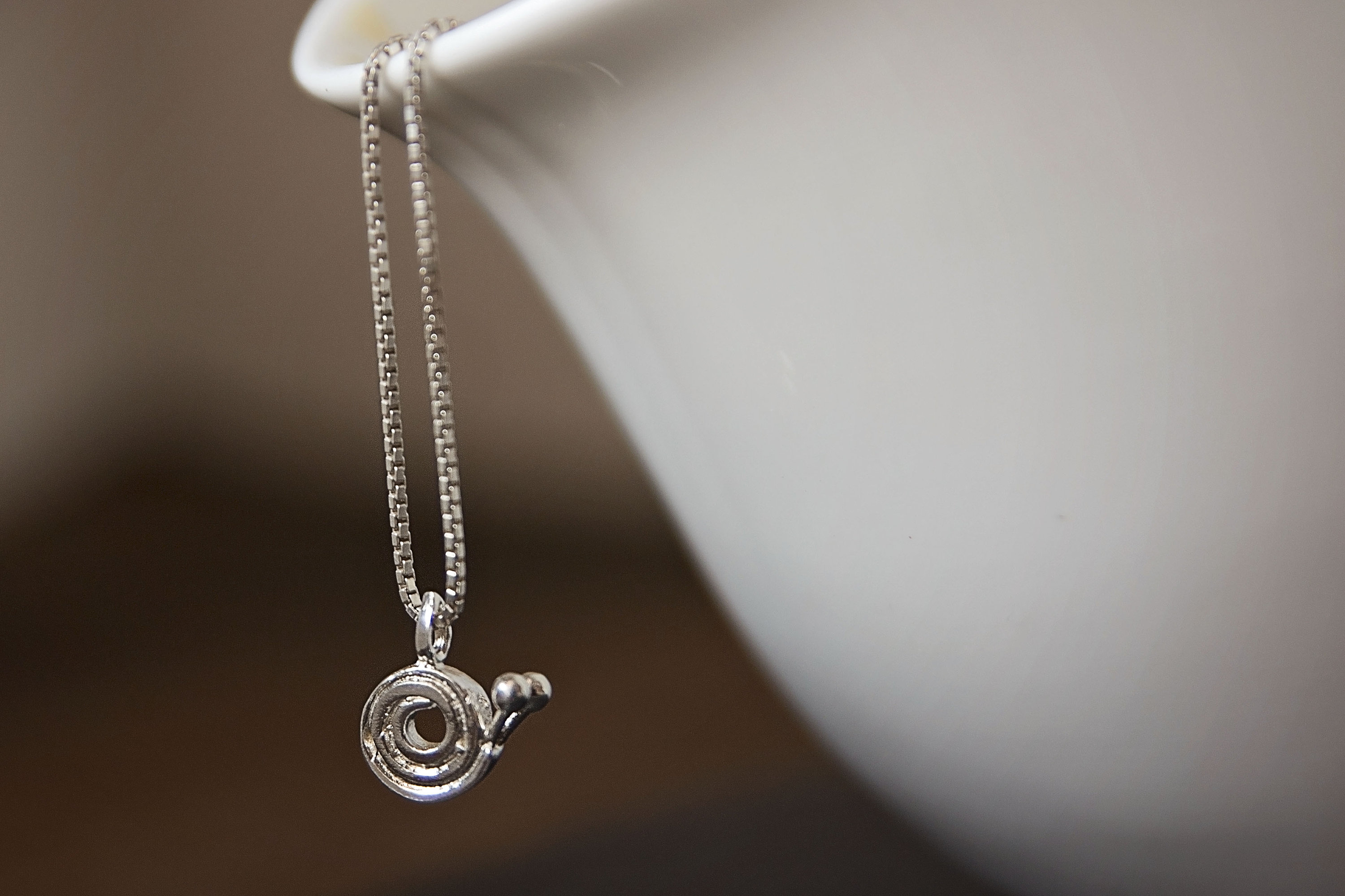 Tiny Silver Pendant Necklace, Silver Necklace for Women, Snail Necklace ...