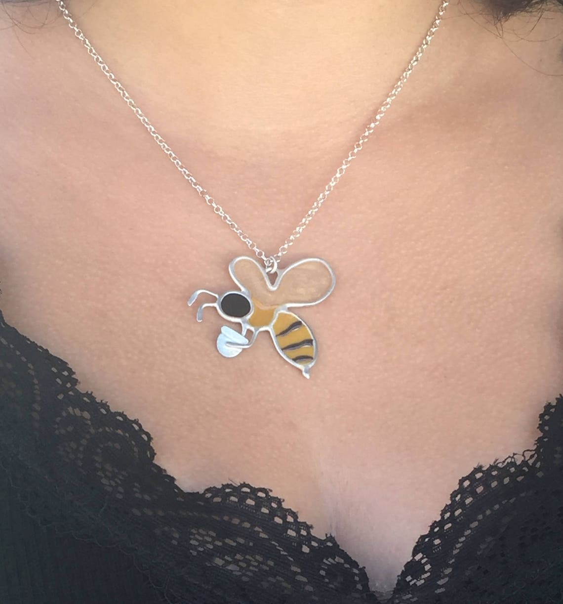Bee Necklace Necklace for Women Bumble Bee Pendant Necklace - Etsy