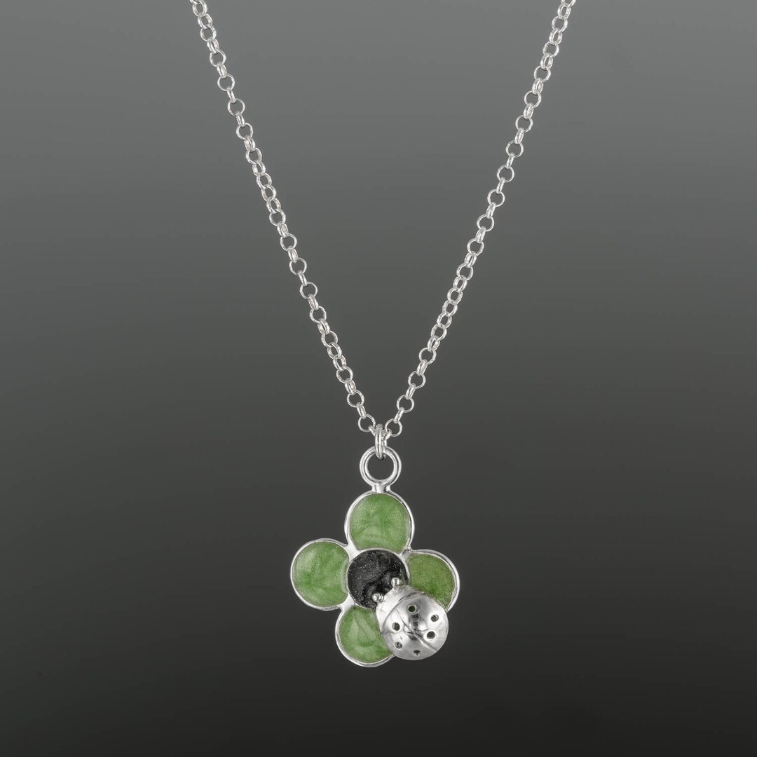 Ladybug Necklace Flower Pendant Necklace Ladybug Jewelry - Etsy