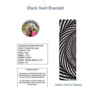 Black Swirl Bracelet Pattern - Even Count - Etsy