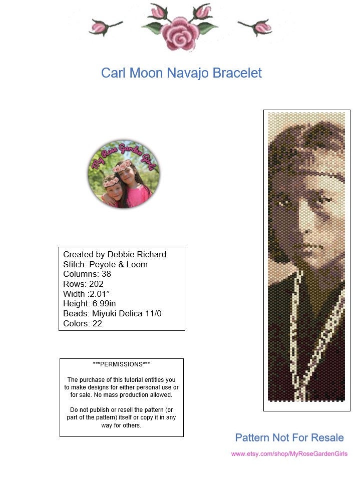 Carl Moon Navajo Peyote Bracelet Pattern - Even Count - Etsy