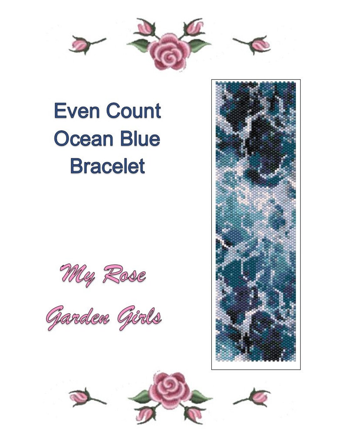Ocean Blue Peyote Bracelet Pattern Even Count - Etsy