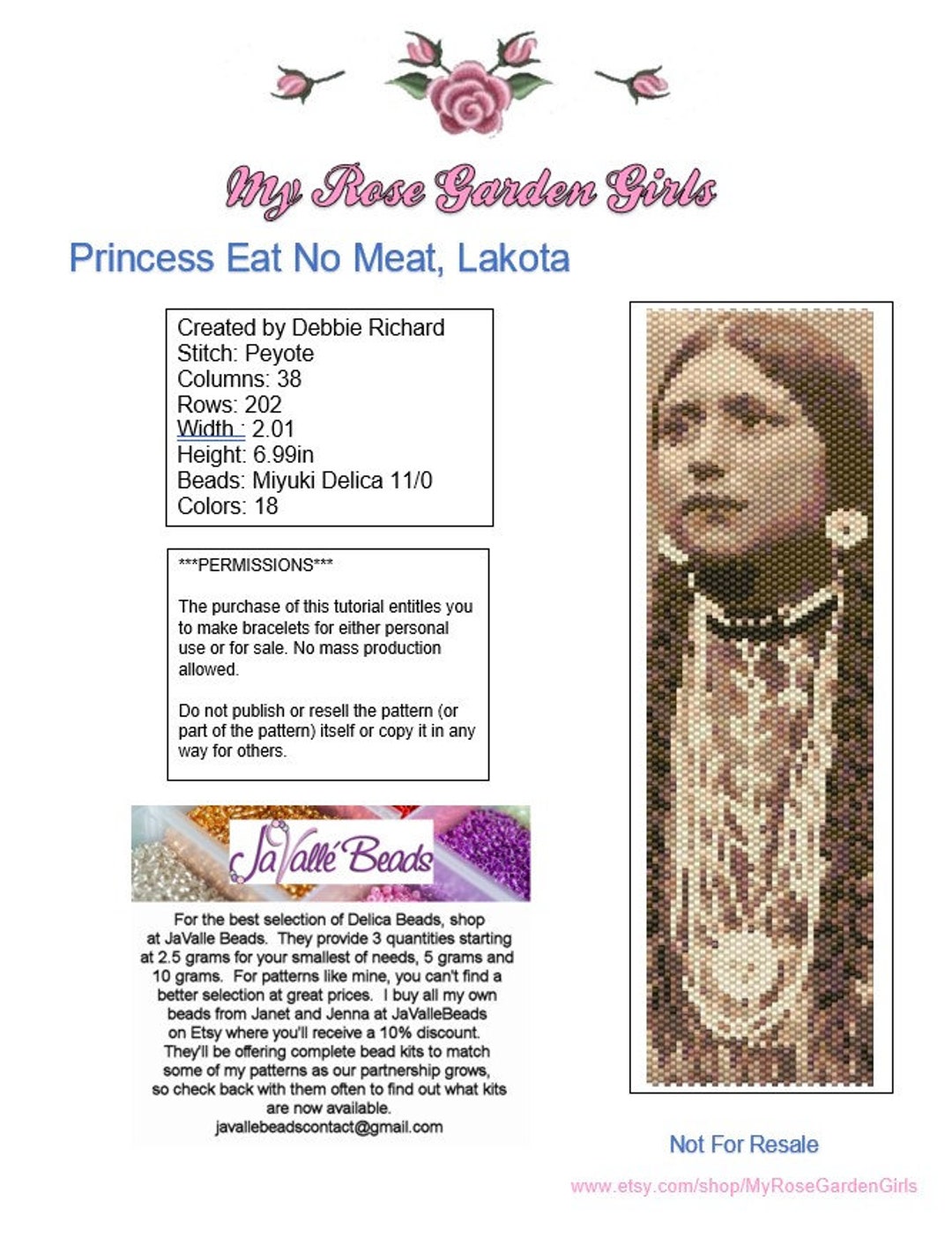 Princess Eat No Meat, Lakota Peyote Bracelet Pattern Even Count - Etsy