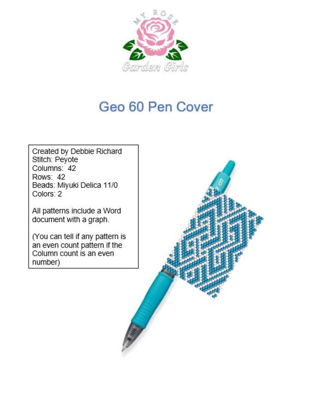 NEW! Geo 60 Peyote Pen Cover Pattern-revised - Etsy