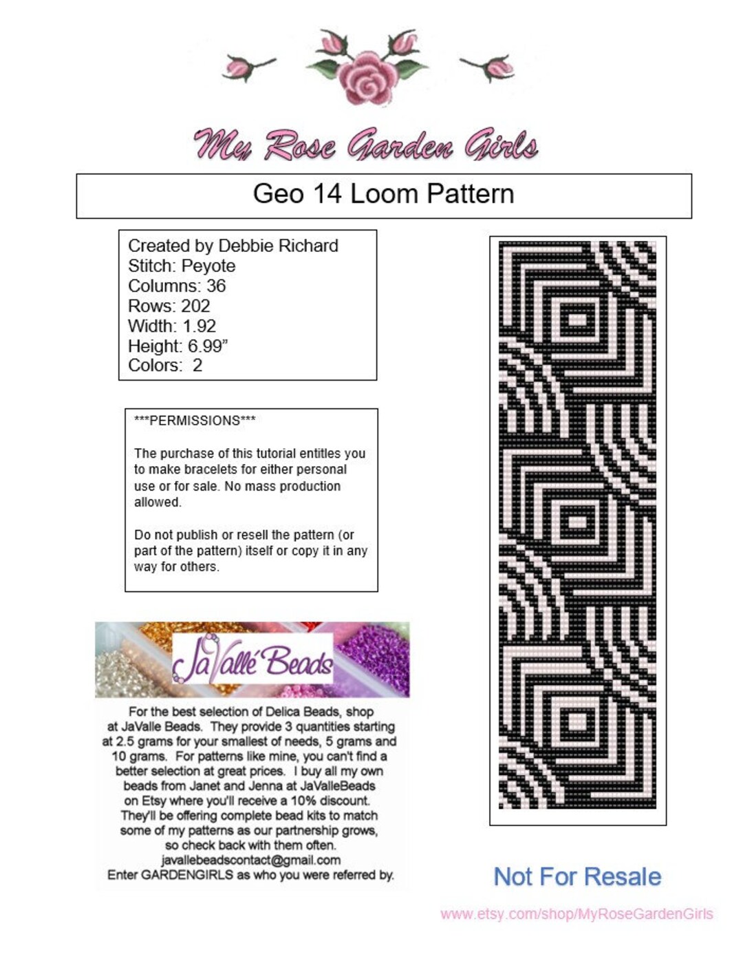 Geo 14 Loom Pattern Even Count - Etsy