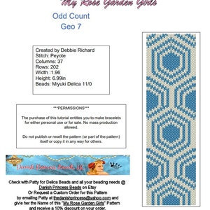 Geo 7 Peyote Bracelet Pattern Odd Count - Etsy