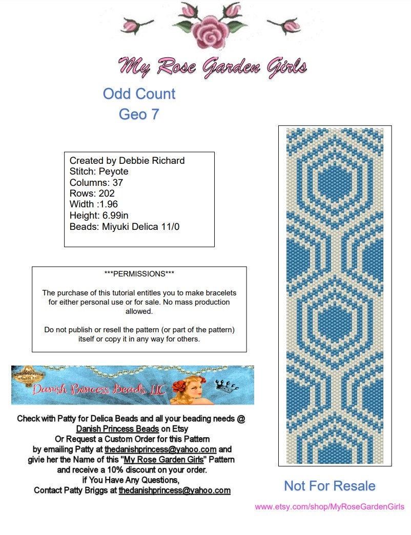 Geo 7 Peyote Bracelet Pattern Odd Count - Etsy