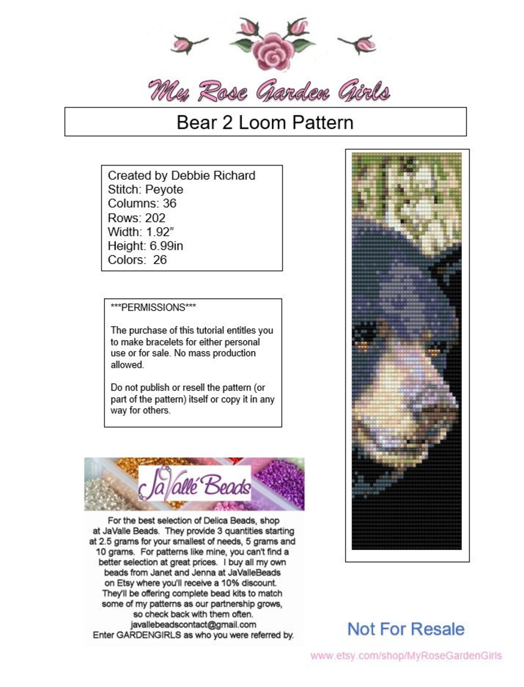 Bear 2 Loom Pattern Even Count - Etsy