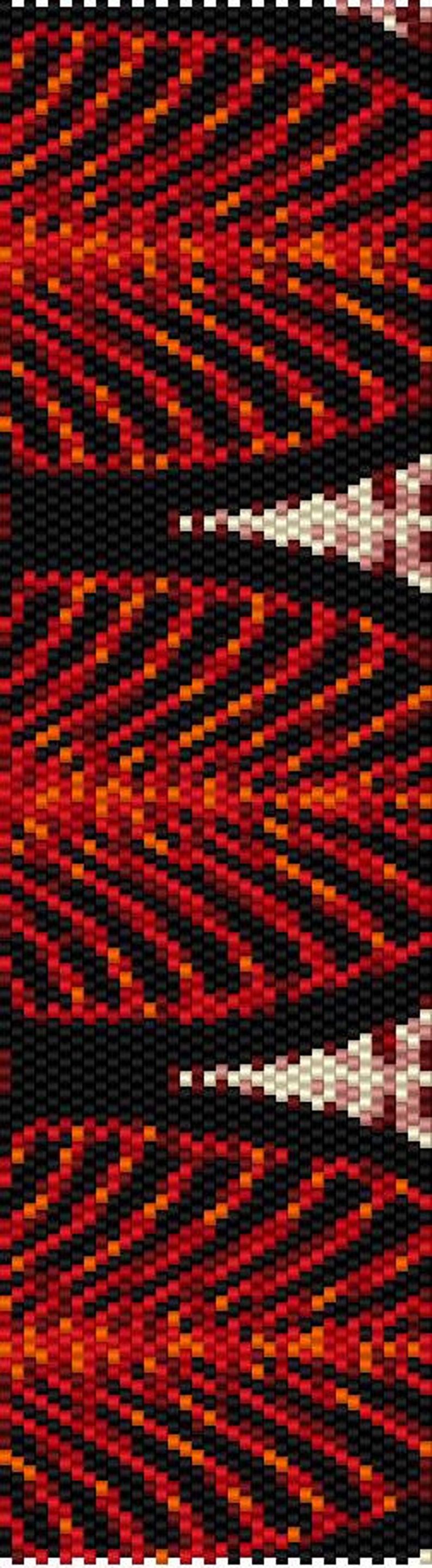Red Geo Peyote Bracelet Pattern Even Count - Etsy